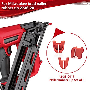 42-38-0017 No-Mar Pad Kit Fits For Milwaukee M18 2746-20 Nailer Tip Compatible with Milwaukee 18 Gauge Nailer, Set of 9, Red