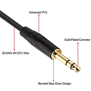 Oluote 6.35mm (1/4 Inch) to XLR Male Balanced Signal Interconnect Cable, TRS Male to XLR Cable MIC Audio Interconnect Cable for Studio Sound Consoles Jack Lead (1.5M/4.9FT)