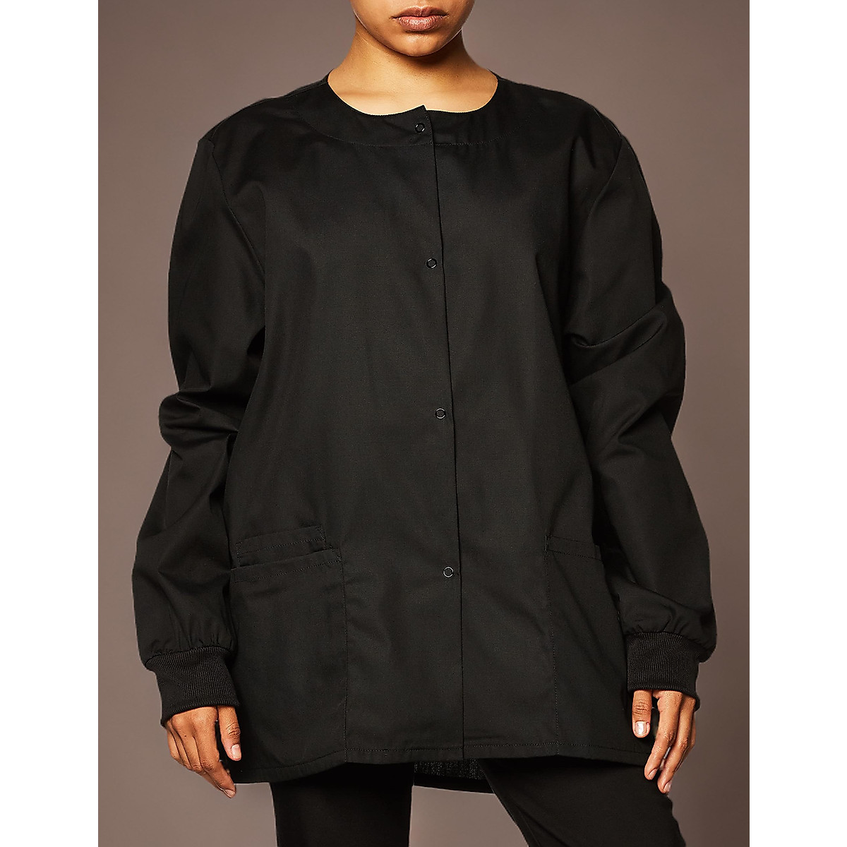 Cherokee Women's Warm Up Scrubs Jacket, Black, Small