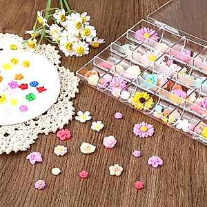 Hariendny 24 Grids Clear Plastic Nail Charm Organizer Box Transparent Nail Charm Organizer Empty Craft Organizers Display Case Compartment Container for Bead Rings Earrings Jewelry DIY Crafts