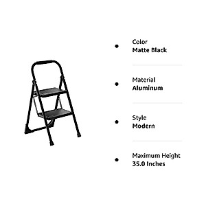 ALPURLAD Step Ladder 2 Step Stool Folding Step Stools for Adults with Handgrip & Anti-Slip Sturdy and Wide Pedal 330lbs Stepladder Multi-Use for Household & Office Foldable Step Stool
