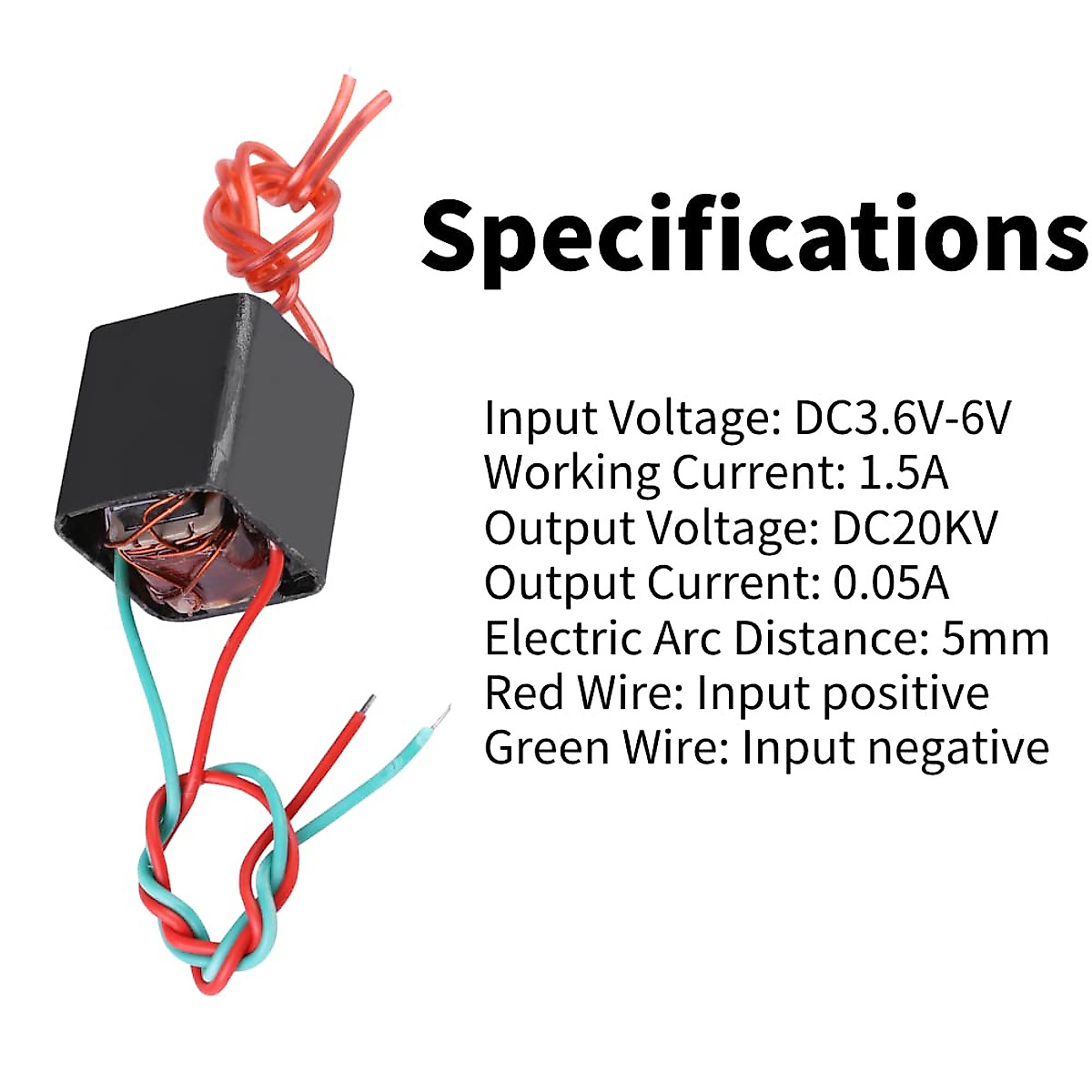 Miniature DC 3.6~6V to 20KV High Voltage Transformer Boost Step up Inverter, Arc Pulse Generator, Power Module, Black