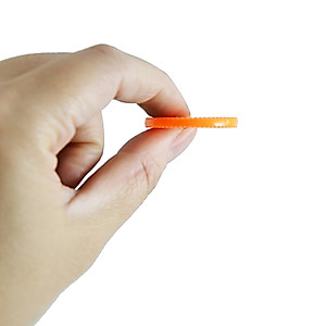 Smartdealspro 64pcs 32mm/1.26 Inch Opaque Plastic Learning Counters Disks Mini Poker Chips Game Tokens with Storage Box (Orange)