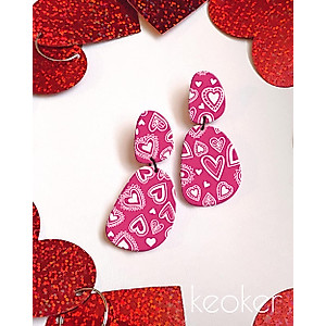 KEOKER Valentines Silk Screen Stencils for Polymer Clay, Valentines Silk Screen for Polymer Clay, 3PCS Valentine Silk Screen Polymer Clay, Heart Pattern Polymer Clay Stencil (Heart)