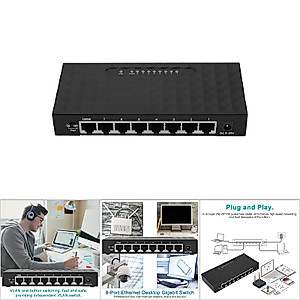 100-240V 8-Port SPOE VLAN Injector with 250M Distance Managed Switch Long Range Switch(U.S. regulations, Transl)