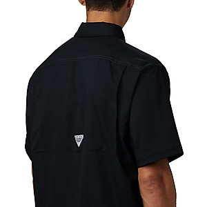 Columbia Men's Low Drag Offshore Short Sleeve Shirt, UPF 40 Protection, Moisture Wicking Fabric, Medium, Black