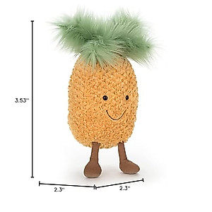 Jellycat Amuseables Pineapple Stuffed Toy, Medium 11 inches | Fruit Plush | Fun Gift Idea