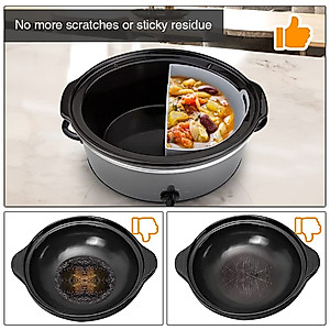 ChefAid Slow Cooker Divider Liners with Handle, 100% Silicone Reusable Slow Cooker Liners Compatible with 6-8 Quart Oval or Round Slow Cooker, Fits 7 Quart Crockpot Liners (Grey, 2 Pack)