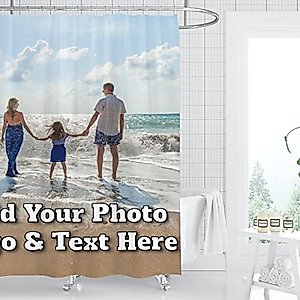 Sinsoledad Custom Shower Curtain, Personalized Shower Curtain Upload Image Backdrop Photograph Art Design ADD Logo Text (48"x72")