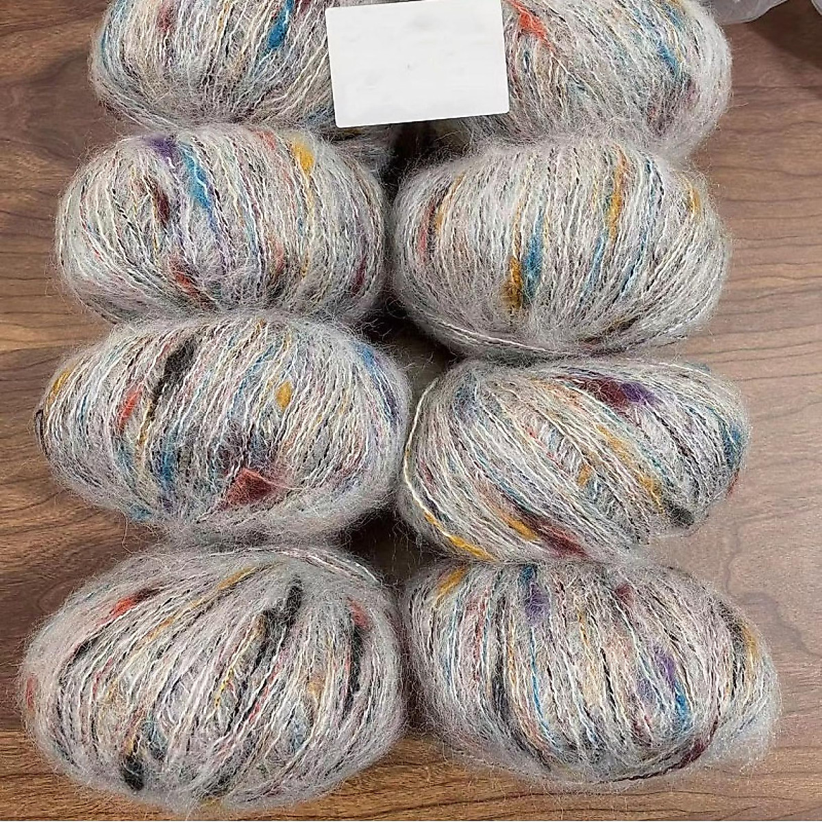 100g Colorful Plush Wool Thread Cashmere Soft for Sweater Hat Mohair Yarn Colored Dots Knitting Spokes Hook Needlework