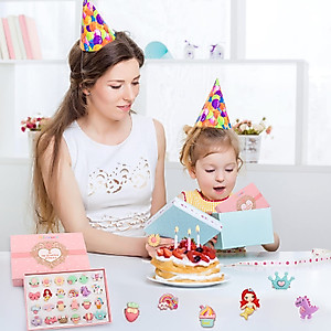 Nicmore Adjustable Rings Gift for Girl: Jewelry Rings for 3 4 5 6 7 8 9 10 11 12 Years Old Girl Gifts | 24PCS in Box Cute Ring Toys for Toddlers Pretend Play and Dress Up No Duplication