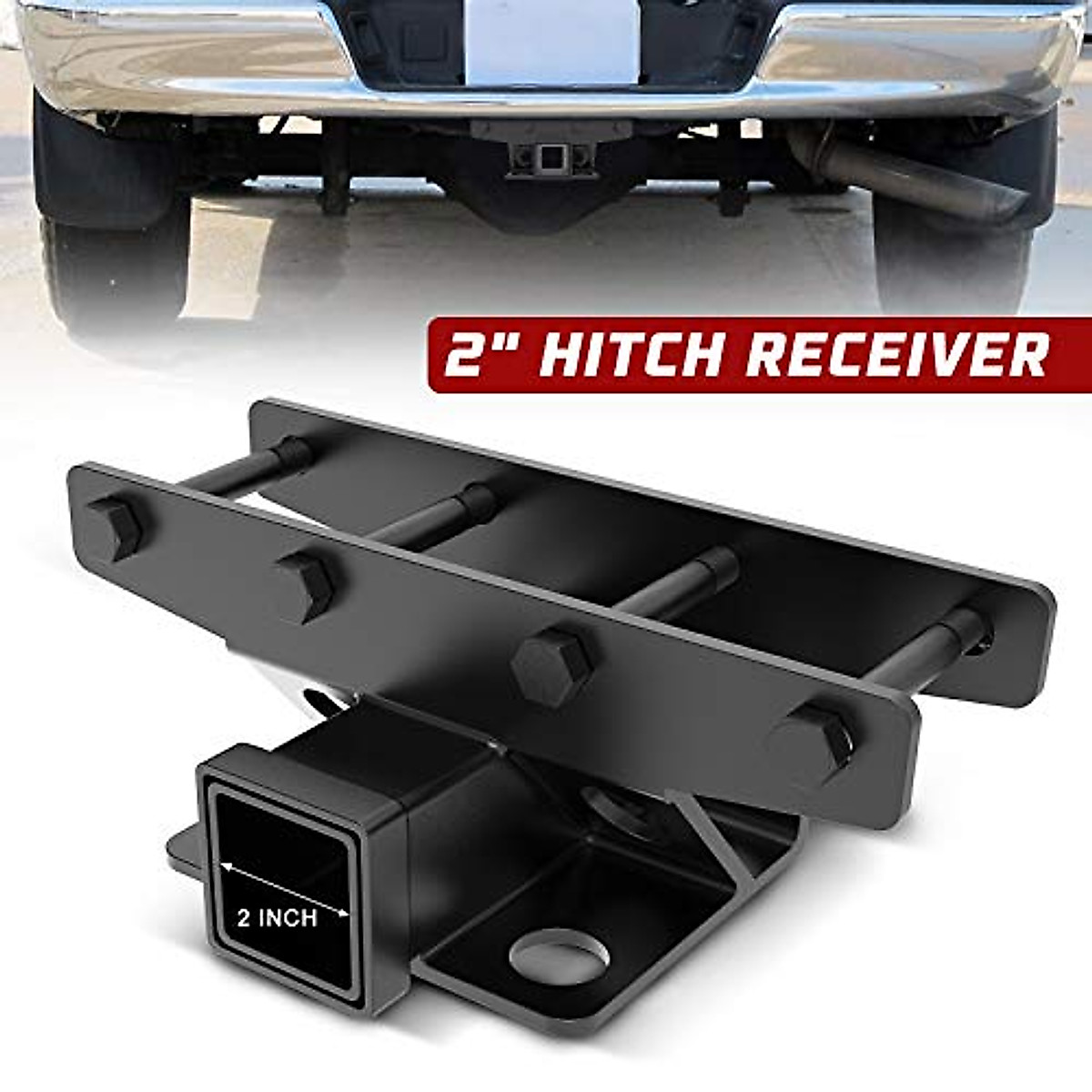 BUNKER INDUST Hitch Receiver Fit for Jeep Wrangler JL 2018-2022 / JLU 2 Door & 4 Door, 2" Inch Towing Trailer Rear Receiver Hitch
