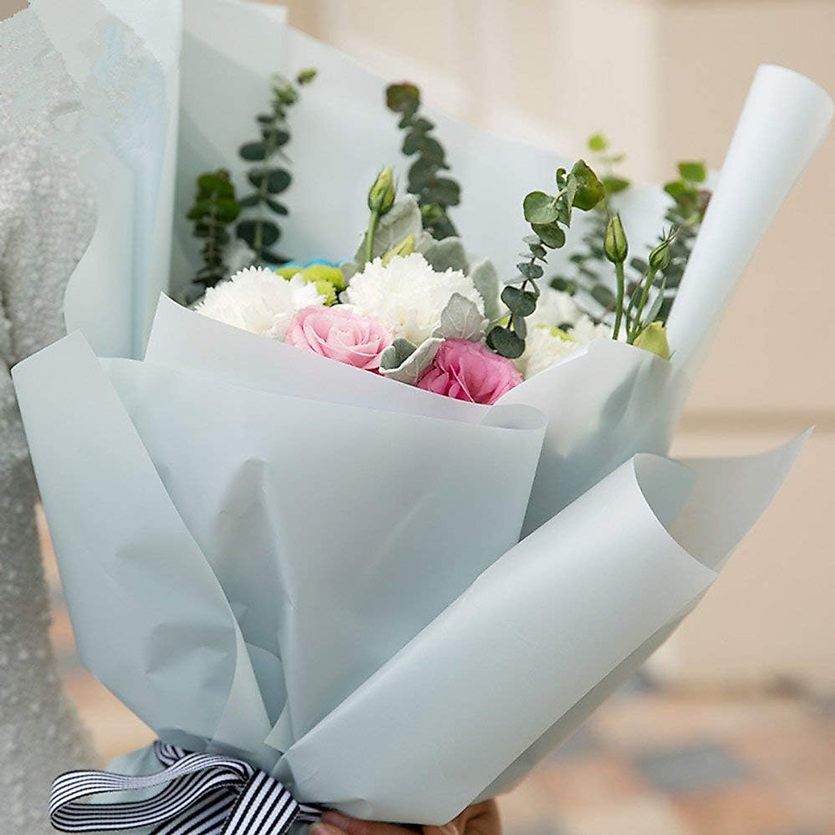 Korean Style Flower Wrapping Paper Floral Bouquet Gift Packaging Supplies Multi Colors 20 Counts