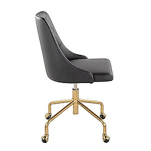 LumiSource Marche Office Chair, Home Office Chair with Wheels, Leather Desk Chair, Computer Chair, Home Office Desk Chair Comfy, Contemporary Desk Chair