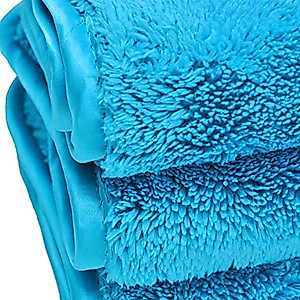Eurow Double Density Microfiber Soft Fluffy Absorbent Shag Towels Scratchless Cleaning Drying Detailing 700GSM 12 X 16 Inches 3 Pack