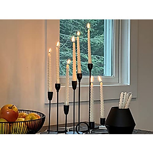 12 Piece Creamy White Twist Taper Candles, 2 Boxed Sets of 6, 4 Hours Burn Time, Paraffin Wax, 7.75 Inches