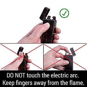 Tesla Coil Lighters USB Rechargeable Windproof Arc Lighter (1. Gun Metal)