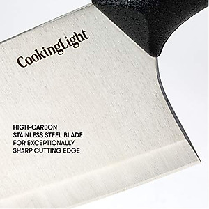Cooking Light Heavy Duty Meat Cleaver Chopper Multipurpose, Ergonomic Handle, Butcher Knife, High Carbon Stainless Steel Blade, 7 Inch, Black