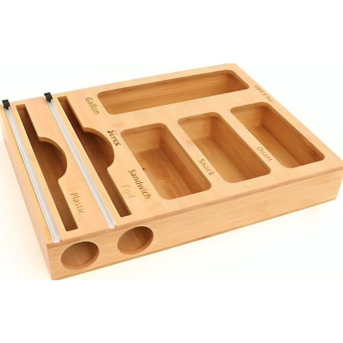 SIREX Ziplock Bag Organizer, Plastic - Ziploc Bag Storage, Zip Lock Bag Organizer for Drawer, Baggie - Sandwich Bag Organizer for Drawer, Bag Storage for Kitchen