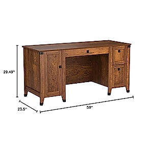 Sauder Carson Forge Computer Desk, Washington Cherry finish