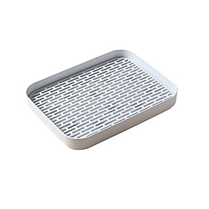 DEPILA Serving Tray Tray Drain Tray Square Tray Multi-Purpose Tray Household Double-Layer Water Tray White Serving Trays for Eating Service Tray (Size : 1)