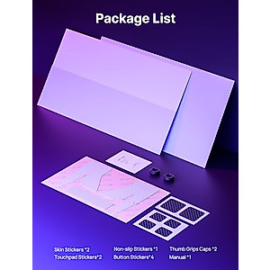 JSAUX Skin Stickers Set for Steam Deck/Steam Deck OLED, Vinyl Skin Decal Sticker, Anti-Slip Grip Sticker, Touchpad Stickers, Thumb Grip Caps, Protective Full Wrap Sticker for Steam Deck-White