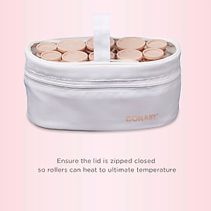 Conair Instant Heat Compact Hot Rollers for Long, Medium, and All Hair - Hair Curler - Hair Roller Clips Included - 1 1/4-inch, 1-inch, and 3/4-inch Rollers