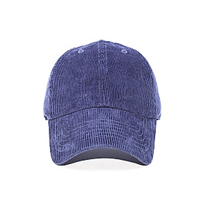 Plaid Suede Womens Mens Corduroy Hat for Men Casual Everyday Baseball Cap with Adjustable Straps (Navy)