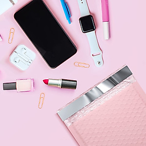 Metronic Bubble Mailers 6x10 Inch 25 Pack Usable Size 6x9" Waterproof Pink Bubble Mailers Cushioning Padded Envelopes for Mother's Day Gift Packaging, Shipping, Small Business, Mailing, Bulk