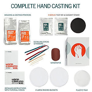 HomeBuddy Hand Casting Kit with Practice Kit - Keepsake Hand Mold Kit Couples, Plaster Hand Mold Casting Kit, Clay Hand Molding Kit for Family, Alginate Molding Powder - Unique Gift for Couples