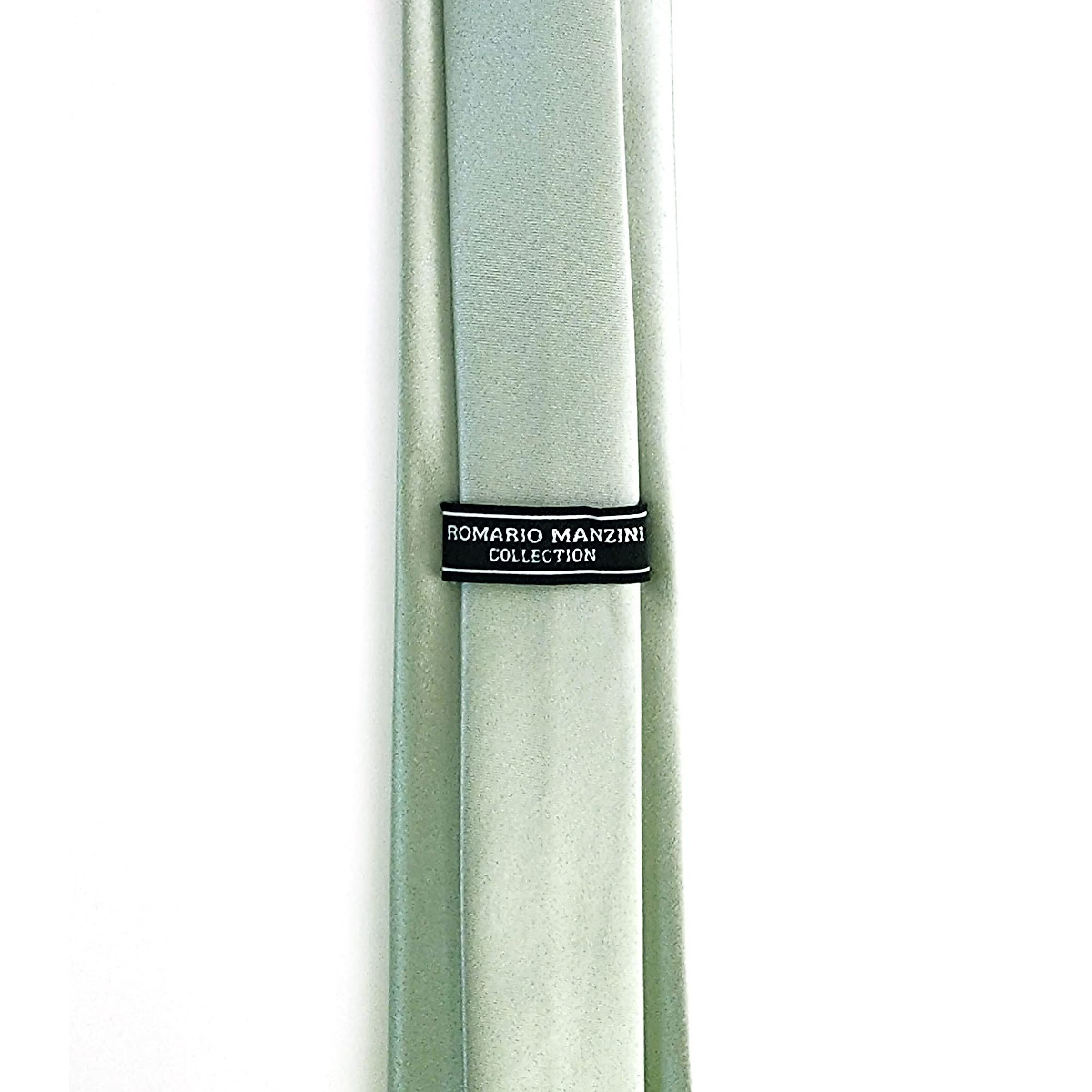 Romario Manzini Solid Light Sage Green Color 2" Skinny Men's Necktie