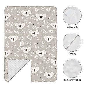 Rutiea Seamless Pattern with Cute Koala Car Seat Cover for Babies, Peekaboo Opening Minky Carseat Canopy Stroller Cover for Newborn, Mom Nursing Breastfeeding Covers, Blanket for Infant Toddler