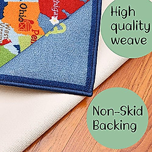 USA Map Carpet Educational and Fun Learn USA States for Kids Boys Girls Bedrooms Playrooms Daycares Classrooms Area Rug United States Map (3'3" x 4'5")