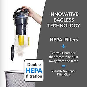 Prolux 2.0 Lightweight Commercial Bagless Backpack Vacuum Cleaner w/Dual HEPA Shield Filtration
