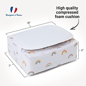 BabyToLove Easy Up Baby Booster Seat | Lightweight On The Go and Easy to Carry | Rainbow