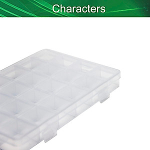 Yinpecly Component Storage Box 24 Grids Double Buckles Clear Organizer PS Fixed Dividers Electronic Component Containers Tool Boxes for Jewelry Beads Earring Tool Fishing Hook Small Accessories 1Pcs
