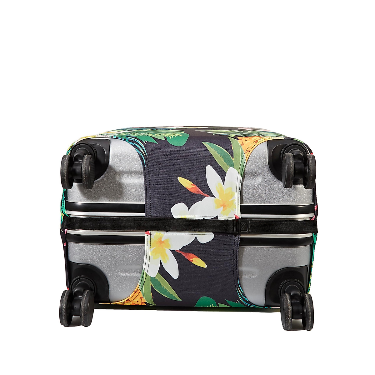 WUJIAONIAO Travel Luggage Cover Baggage Suitcase Protector Fit for 18-32 Inch Luggage (S (for 18-20 inch luggage), Flower flamingo)