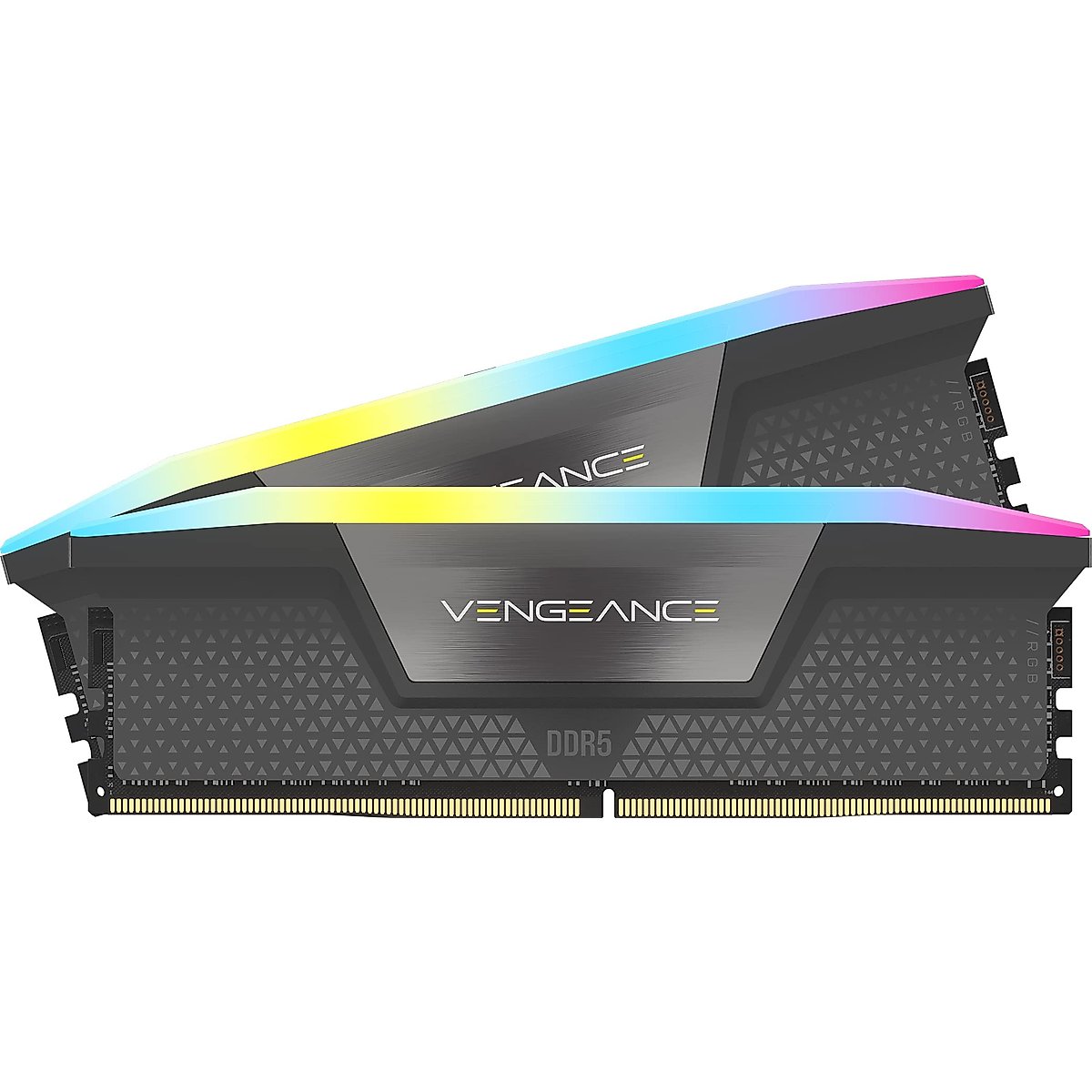 CORSAIR VENGEANCE RGB DDR5 64GB (2x32GB) DDR5 5200MHz CL40 AMD EXPO Intel XMP iCUE Compatible Computer Memory – Gray (CMH64GX5M2B5200Z40K)