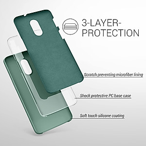 kwmobile Case Compatible with OnePlus 6T Case - TPU Silicone Phone Cover with Soft Finish - Forest Green