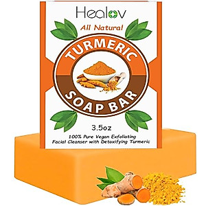 Turmeric Soap Bar for Face & Body - All Natural Turmeric Skin Soap - Turmeric Face Soap Reduces Acne, Heals Scars, & Cleanses Skin - 4oz Turmeric Bar Soap Detox Treatment for All Skin Types