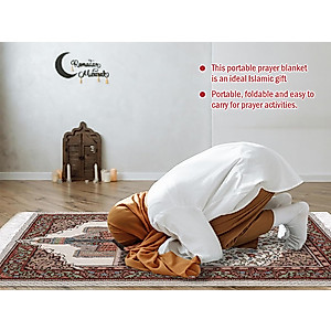 Anlising Prayer Mat, Prayer Mat Islamic, Muslim Prayer Rug, Prayer Mat Islam, with Elegant Design Bags, for Ramadan Islamic Muslim Prayer, Great Gift for Family, Lover and Friends