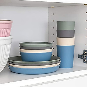 Bamboo Plates With 10 oz Bamboo Cups Bundle & 10 oz Bamboo Bowls