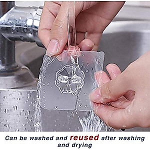 HAITSU Heavy Duty Adhesive Hooks,20packs Kitchen Wall Hooks,10kg(Max),Reusable Multi-Function Utility Hooks for Bathroom and Office,Kitchen,Transparent Seamless Door Hooks,Oilproofand rustproof