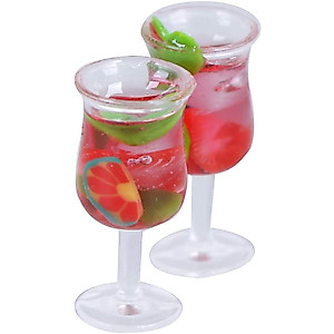 CoscosX 13 Pcs 1:12 Colourful Cocktail Cup Drink Juice Tea Beverage Bottle Jam Jar Toys,Simulation Drink Wine Glass Model for Dollhouse,Dolls House Miniature Toy Doll Food Kitchen Accessory Bar Decor