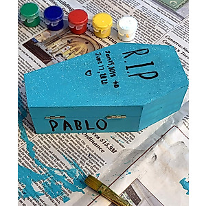 Creative Hobbies Large 12 Inch Halloween Coffin Box, Fillable Hinged Box for Halloween Décor, Party Favor, Goth, Decoration, Coffin Ring Box, Pet Casket