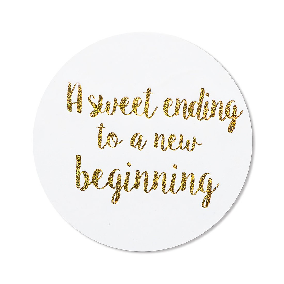 80-2” a Sweet Ending to a New Beginning Stickers, Wedding Favor Stickers Labels