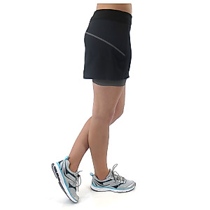 Alex + Abby Women's Plus-Size Pursuit Skort - Golf Tennis Run 2X Black/Steel