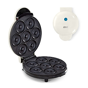Dash Mini Donut Maker Machine for Kid-Friendly Breakfast, Snacks, Desserts & More with Non-stick Surface, Makes 7 Doughnuts - Cream