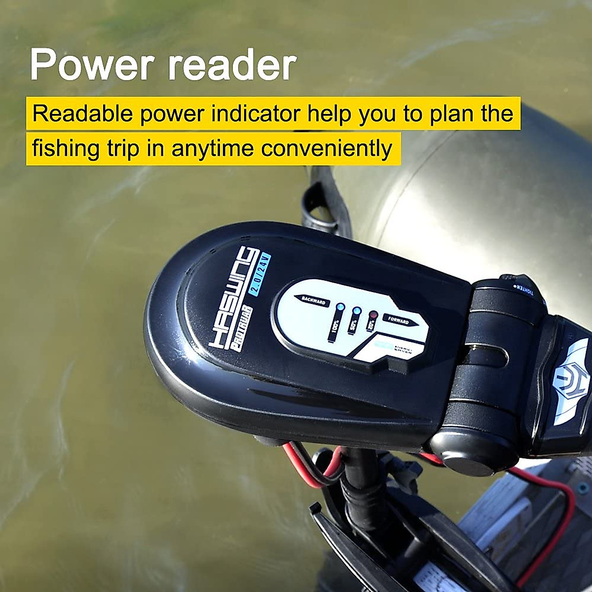 AQUOS Haswing 12V 20LBS 23.6inch Bow Mount Trolling Motor for PF Series Small Pontoon Boat, Inflatable Pontoon Boat, Kayaks, Small Dinghies Rafts Saltwater and Freshwater Use