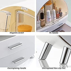 MIUOPUR Makeup Organizer Box, Large Cosmetic Display Case with Drawers, Comes with Lipstick Holder, Skincare Organizers Storage Box, Dust Water Proof, Great for Bedroom Dresser, Bathroom Countertop